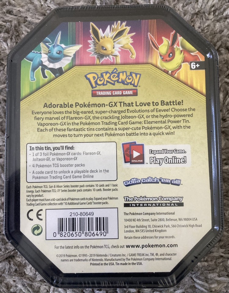 Pokemon TCG Flareon GX Elemental Power Tin NEW/SEALED | eBay