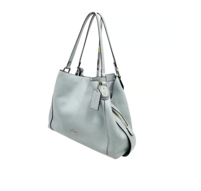 Coach Edie Turnlock Ice Blue Triple Compartment Shoulder Bag | eBay