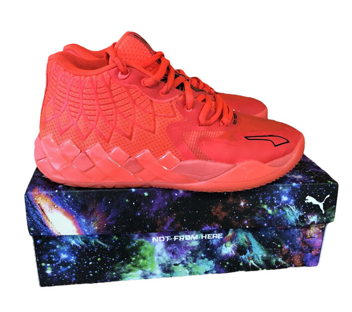 Puma MB1 ‘Not From Here’ Red Blast Mens Size 10 Melo Basketball Shoe ...