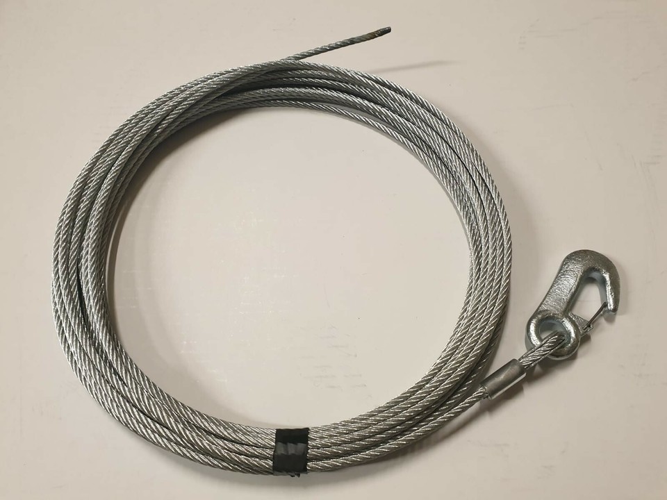 6mm Wire Rope Hand Winch Cable 15mtrs With Winch Hook - Boat - Trailer ...