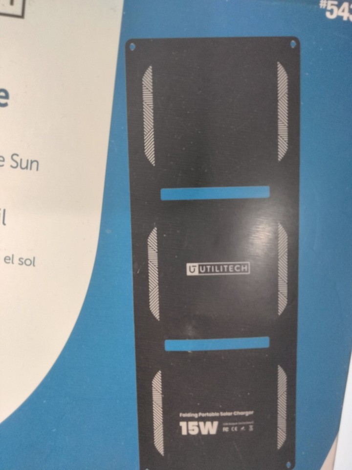 UTILITECH 15W Folding Portable Solar Panel Cell Phone Battery Accessory ...