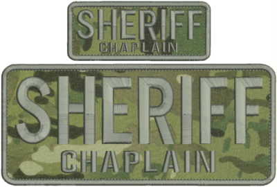 SHERIFF CHAPLAIN EMB PATCH 4X10&2X5 HOOK ON BACK MULTICAM/GRAY | eBay