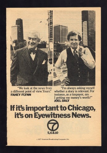 1977 WLS CHICAGO TV NEWS AD ~ FAHEY FLYNN JOEL DALY REPORTERS | eBay
