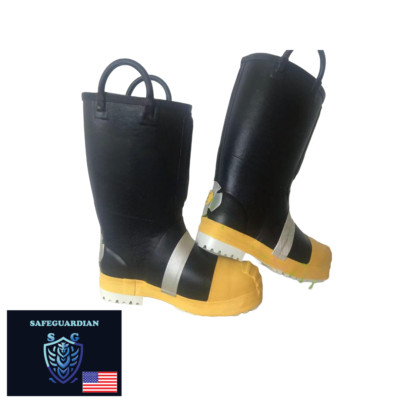 SafeGuardian Firefighter Boots Flame - Chemical Resistant Steel Toe ...