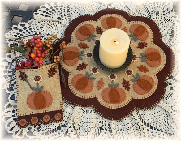 ~*Autumn Beauty*~Autumn/Fall Penny Rug/Candle Mat PATTERN with Penny ...