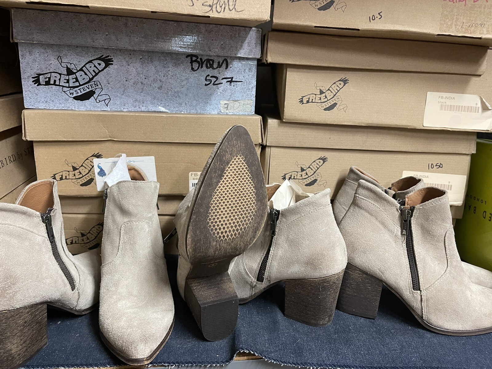 FREEBIRD BY STEVEN ROCK BOOTIES SUEDE TAUPE SZ9 RARE :Retired :sale | eBay