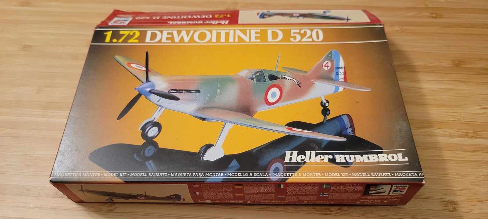 Heller Humbrol Dewoitine D 520 1/72 No. 80212 Model Airplane Kit NISB ...