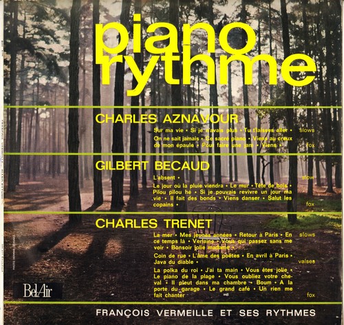 FRANCOIS VERMEILLE "PIANO-RYTHME" POP JAZZ LP 1961 BEL-AIR 321.037 | eBay
