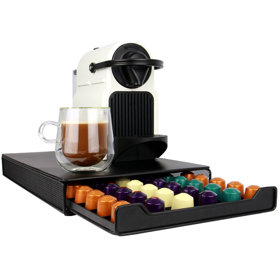 Coffee Drawer and Machine Stand 60 Pod Nespresso Storage Organiser ...