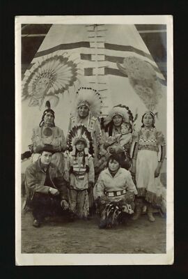Group portrait of Native family & Cowboy Group portrait of a nati- Old ...