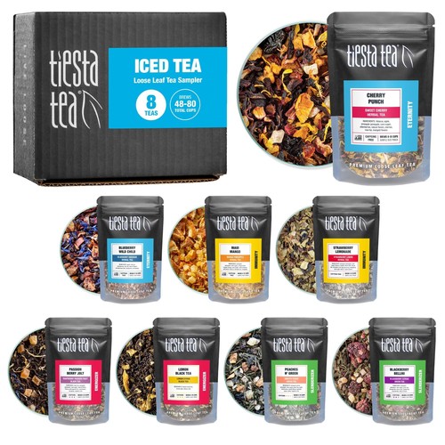 Tiesta Tea - Iced Tea Sampler Dry Flight Set, Loose Leaf, High to No ...