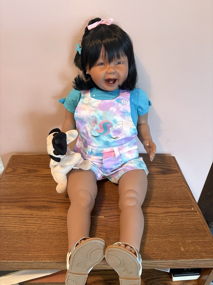 OOAK Pat Secrist Doll 28" Laughing Girl Toddler Dark Skin | eBay
