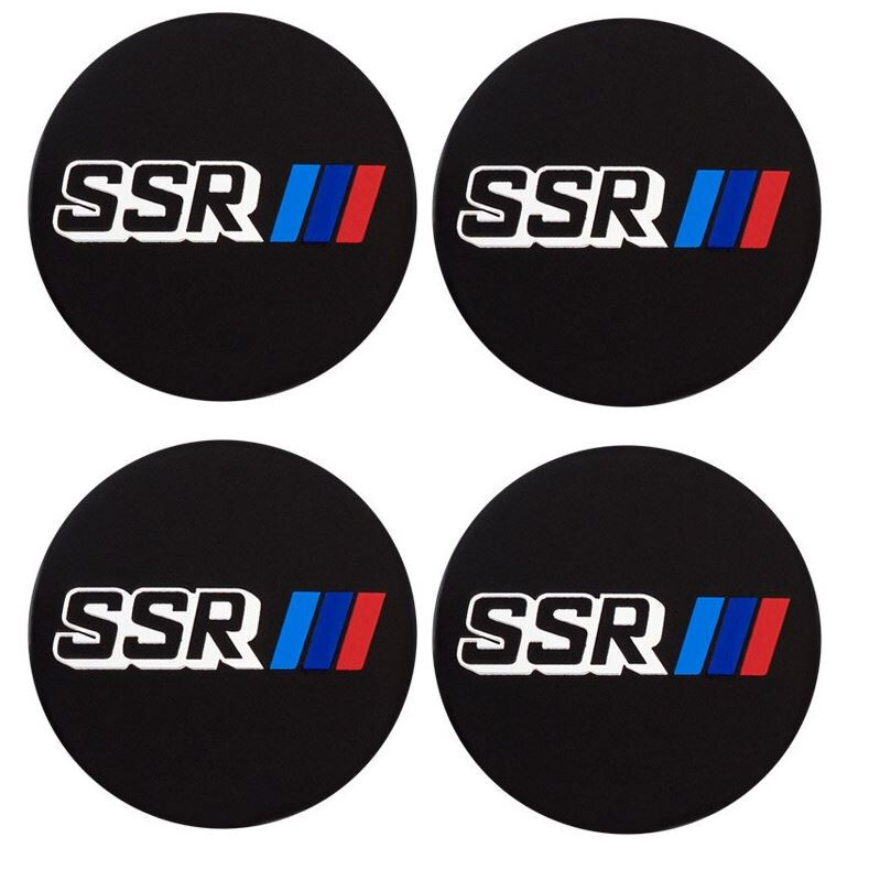 *NEW* 4pcs 45mm SSR Black Wheel Center Stickers Hub Stickers Rim ...