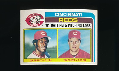 1982 Topps #756 Cincinnati Reds Leaders * Ken Griffey/Tom Seaver * VG ...