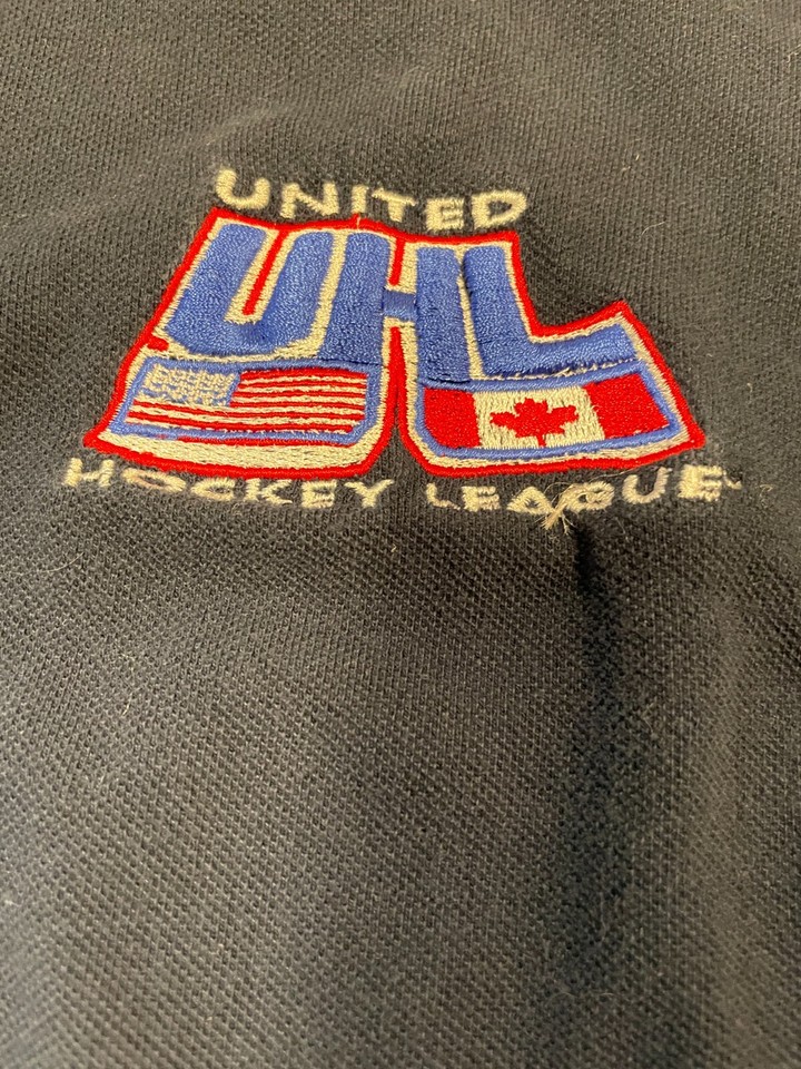UHL United Hockey League Navy Dark Blue Polo Shirt with Colorful Logo ...
