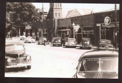 REAL PHOTO ROANOKE ALABAMA DOWNTOWN STREET SCENE OLD CARS POSTCARD COPY ...