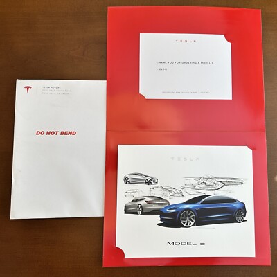 Tesla Model 3 Artwork and Preorder Thank You Letter From Elon Musk | eBay