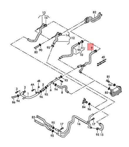 Genuine VW CC Passat Coolant Hose With Quick Release Coupling ...