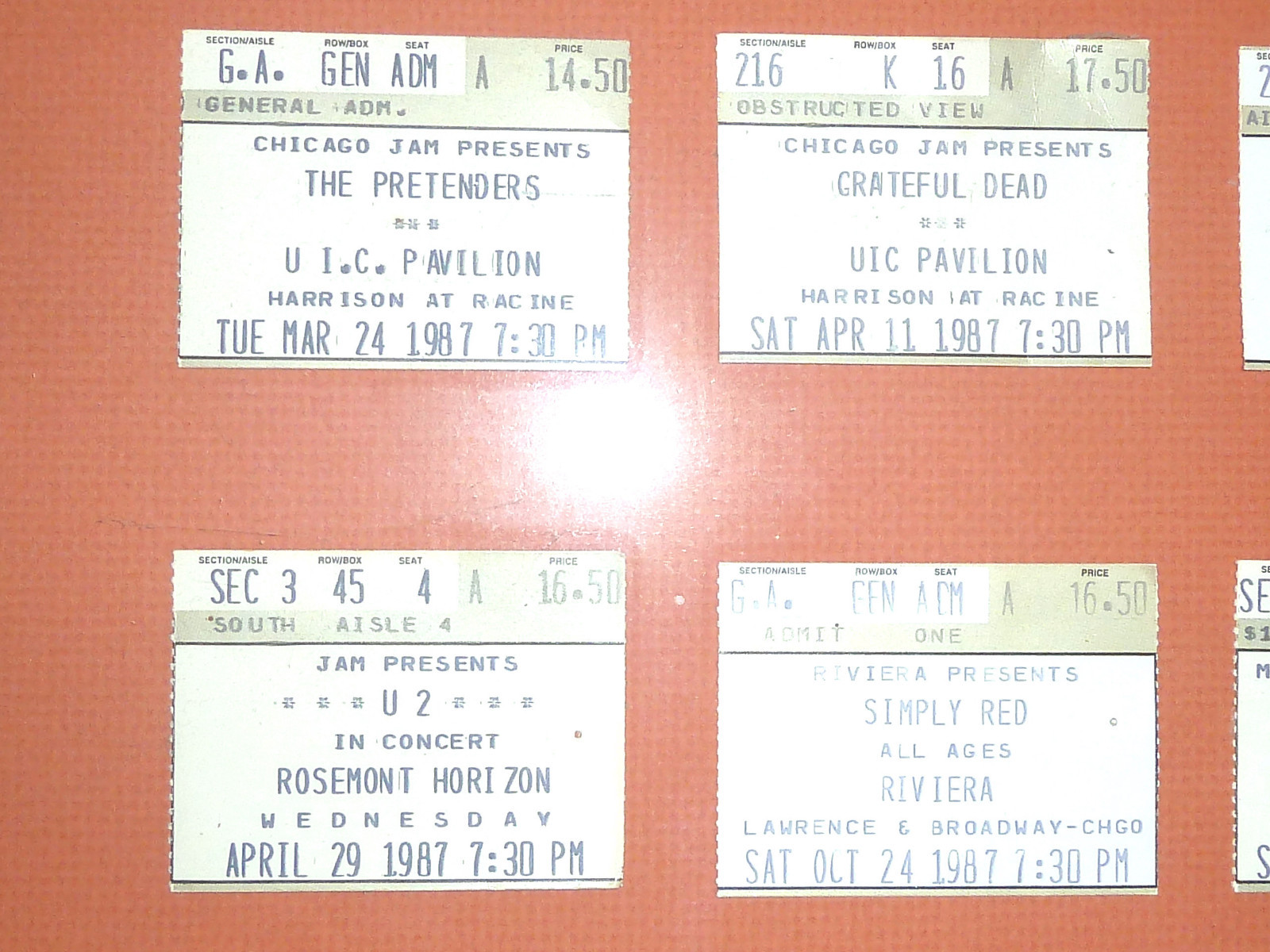 C.f.rRock Band Concert Ticket Stubs Grateful Dead, REM, Neil Young, U2 ...