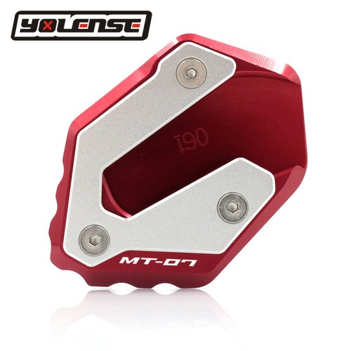 Red CNC Kickstand Pad Side Stand Enlarge Plate For YAMAHA MT-07 FZ-07 ...