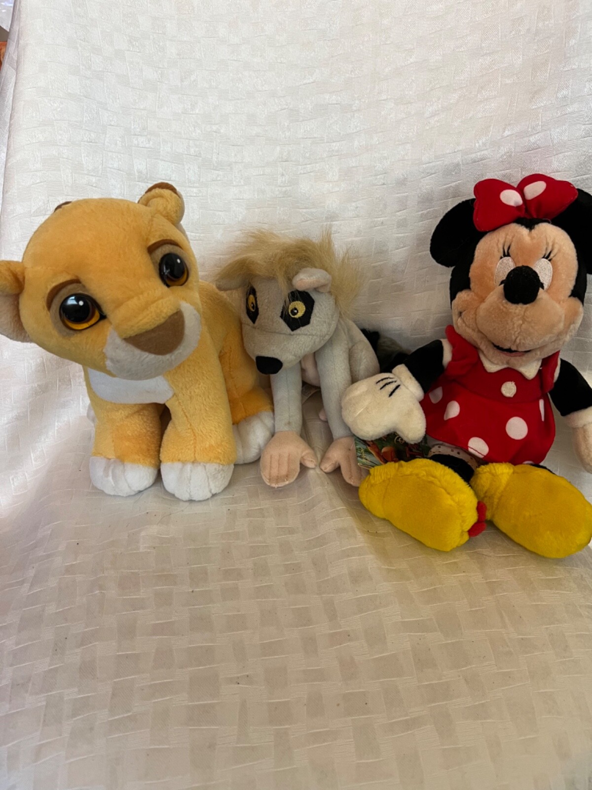 Disney Minnie Mouse 11" Tarzan Lemur 6" Simba 8" Plush Soft Toy Stuffed ...