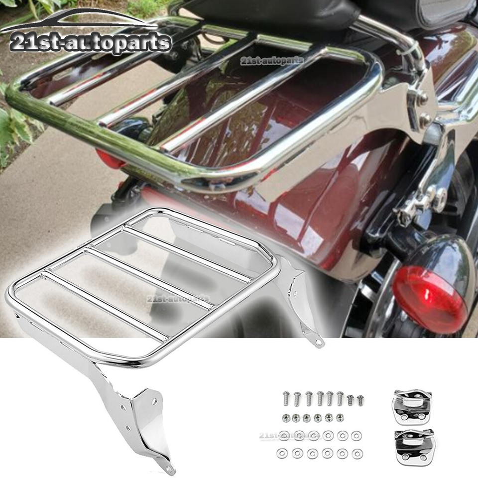 Triple Chrome Sissy Bar Sport Luggage Rack For Harley 2018-2025 Fat Boy ...