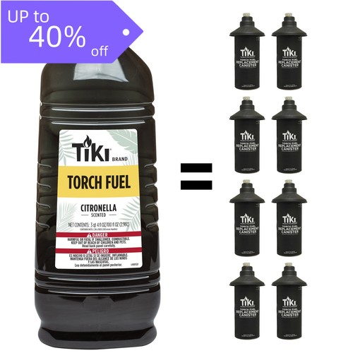 TIKI 100oz Citronella Torch Fuel 2-Pack - Outdoor Lamp Oil for Patio ...