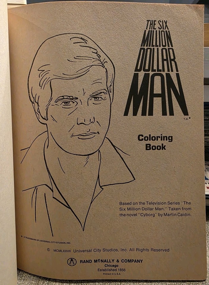 Vintage The Six Million Dollar Man Coloring Book 1977 Rand McNally ...
