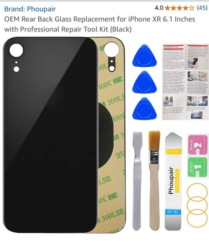 Rear Back Glass Replacement for iPhone XR 6.1 Inches with Professional ...