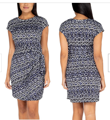 NICOLE MILLER WOMEN'S KNOT BLUE PATTERN DRESS(BLUE XL)NWT | eBay