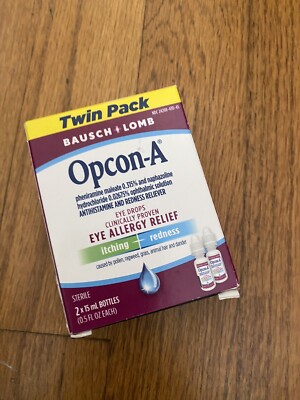 Bausch Lomb Opcon A Eye Drops Pack of 2 Allergy Relief Itchy Red Eyes 0 ...
