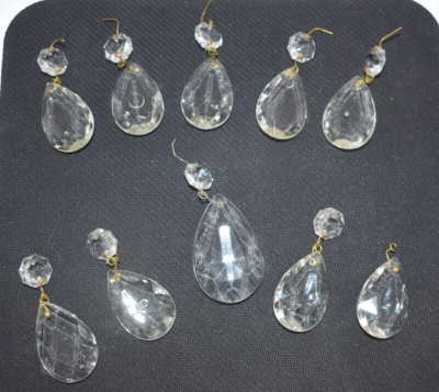 Crystal Chandelier Tear Drop Faceted Prisms Set of 10 | eBay