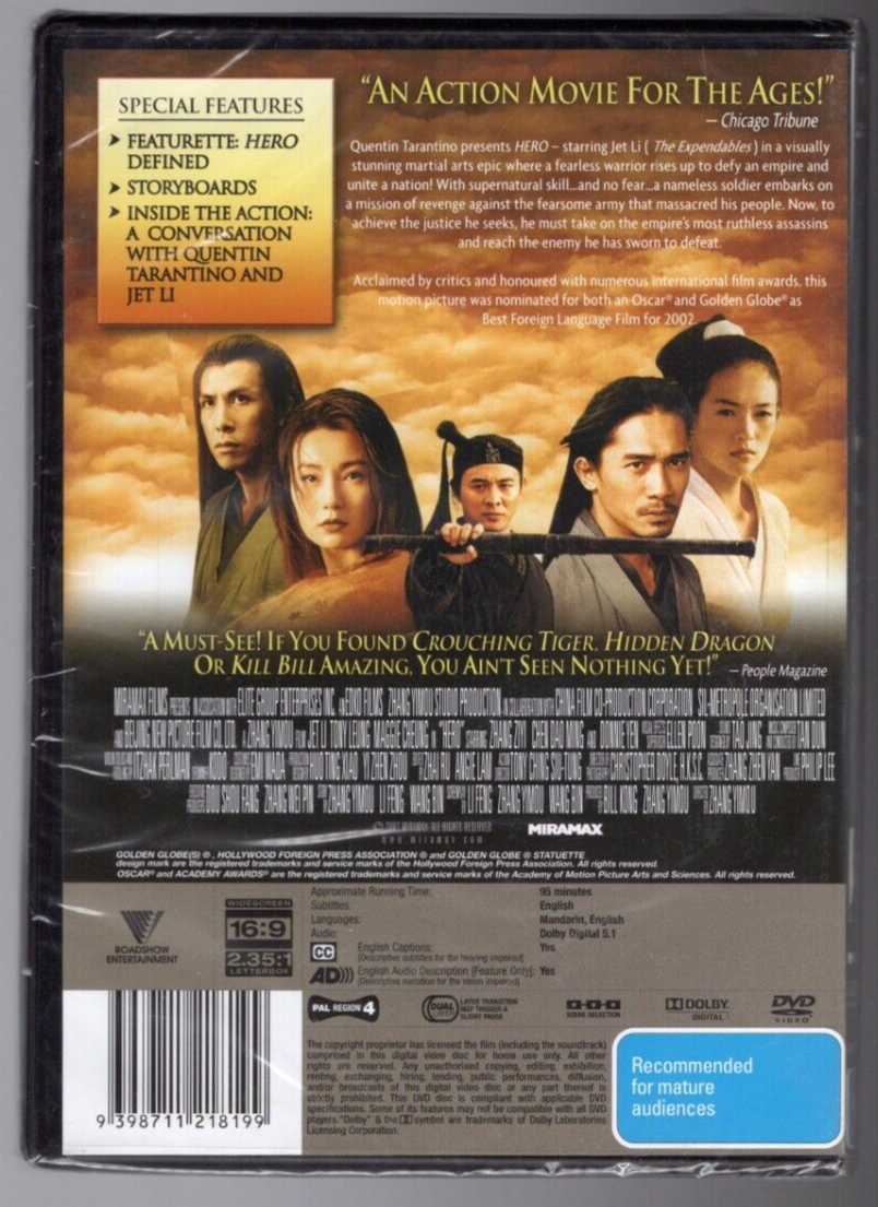 Jet Li Hero - DVD (Brand New Sealed) | eBay