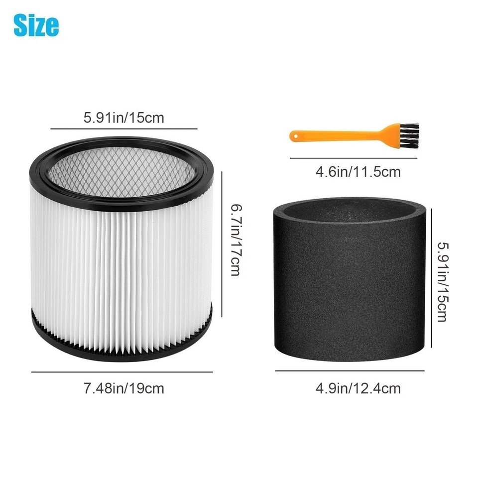 2Pack Filter Cartridges 90304 90350 90333 Type U for Shop Vac Wet/Dry ...