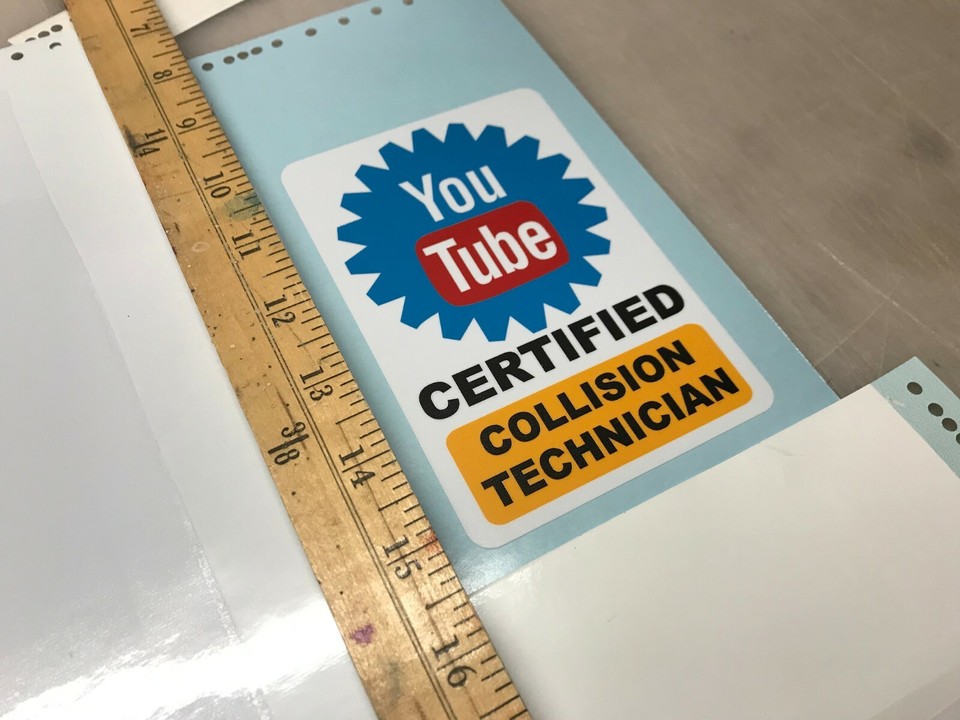 Youtube certified Collision Technician ASE Sticker decal Body shop ...
