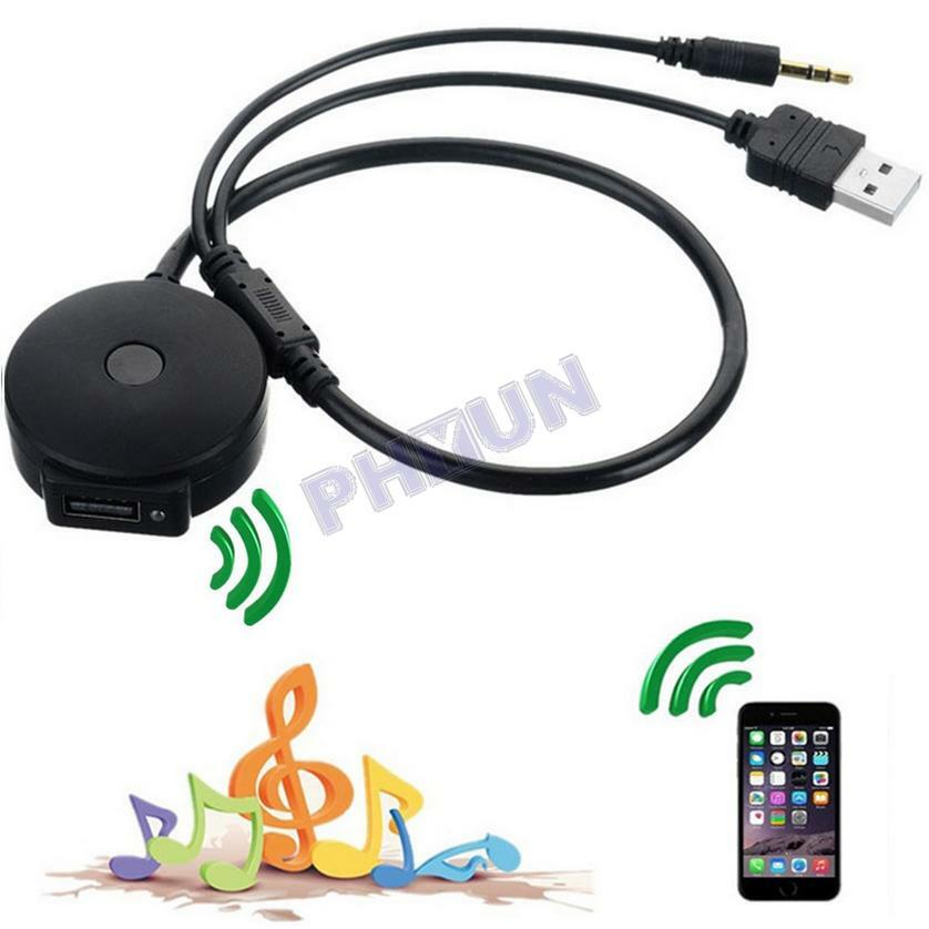 Car Bluetooth Music Adapter 3.5mm AUX USB Audio Wire Cable For BMW ...