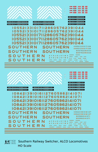 K4 HO Scale Decals Southern Railway Switcher Diesel Locomotive Gold ...