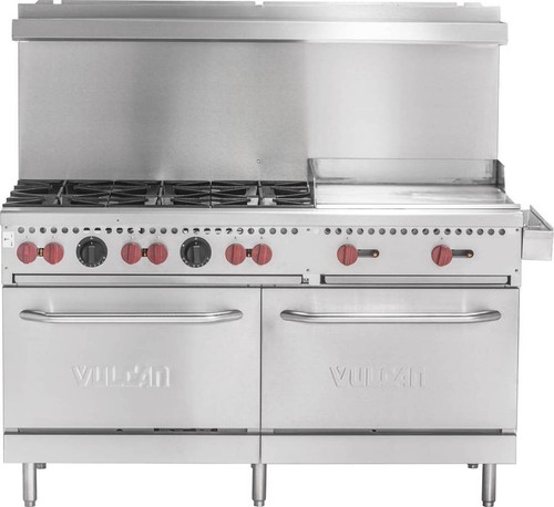 Vulcan SX60F-6B24GN 60" Natural Gas Restaurant Range w/ (6) Open ...