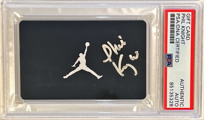 Phil Knight Nike Shoes CEO Jordan Brand Signed Auto Gift Card PSA DNA ...