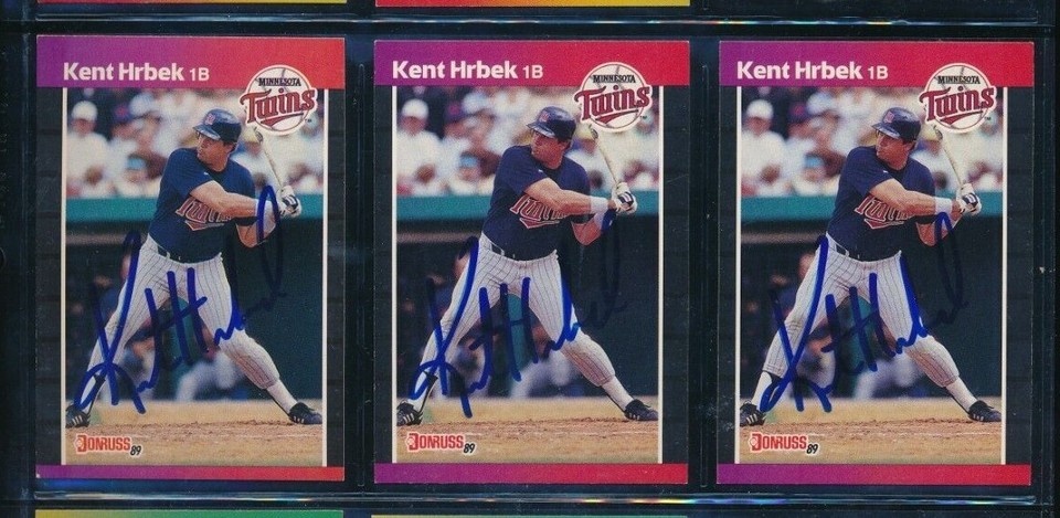 1989 Donruss #199 Kent Hrbek signed auto autograph blue sharpie swsw6 ...