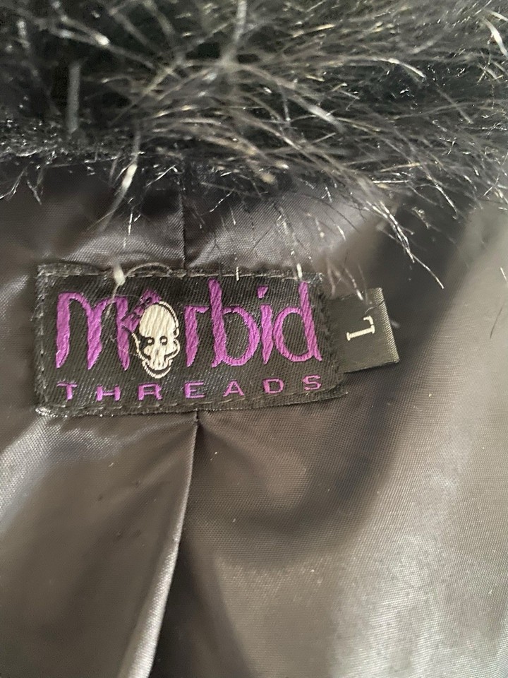 Goth Penny Lane Purple Faux Fur Morbid Threads L Plush Coat Whimsigoth ...