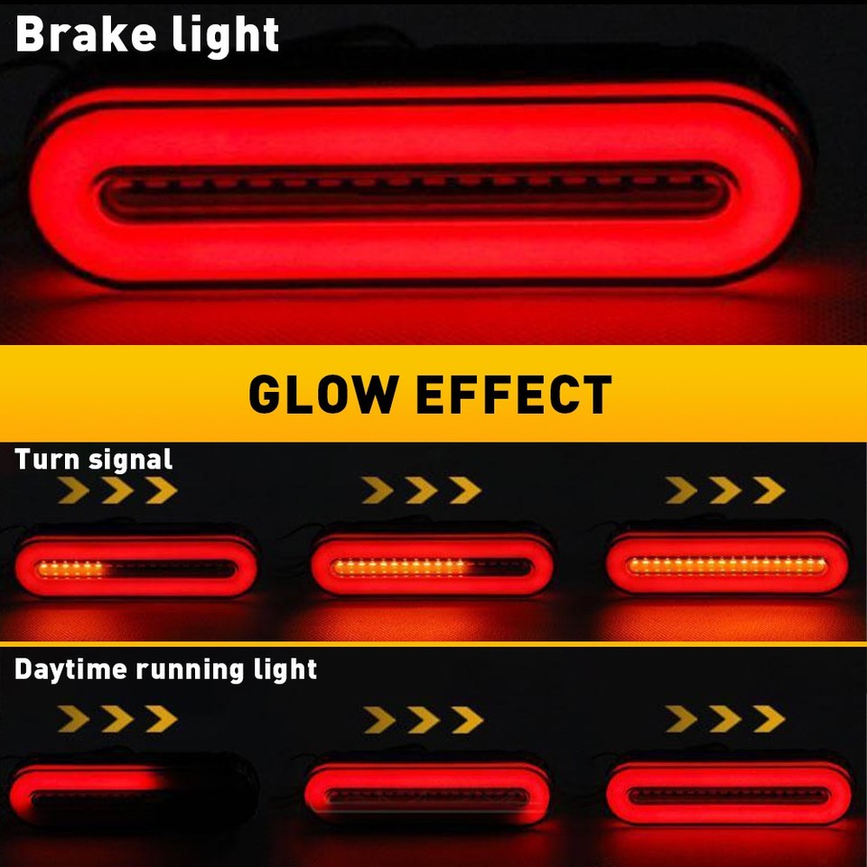 OXILAM Motorcycle LED Bar Brake Stop Tail Light Lamp Super Red Bright ...