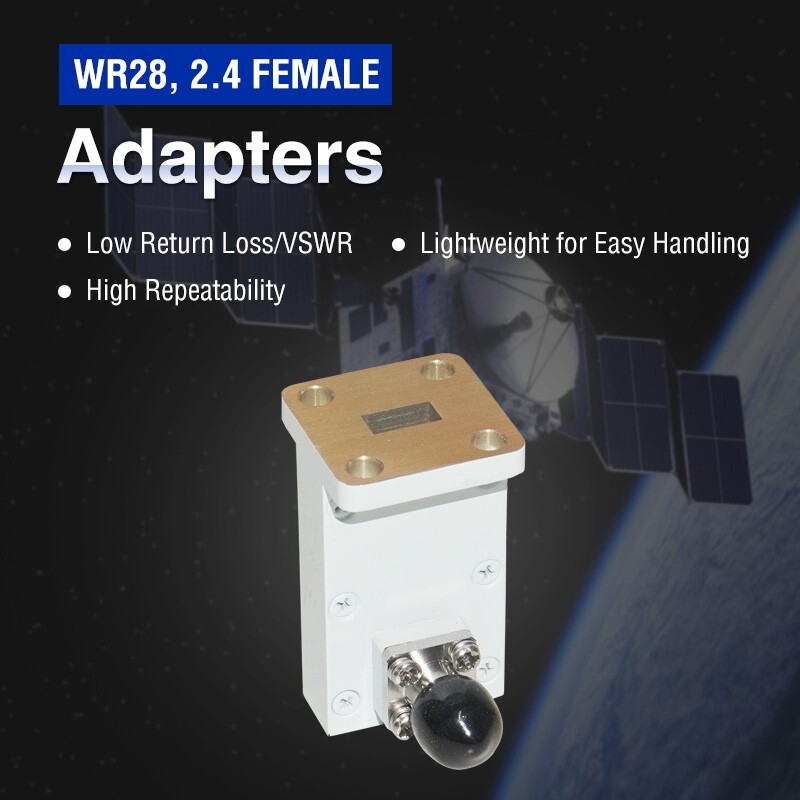 WR28, 2.4 Female, Orthogonal Waveguide to Coax Adapter, 26.3–40.0 GHz ...