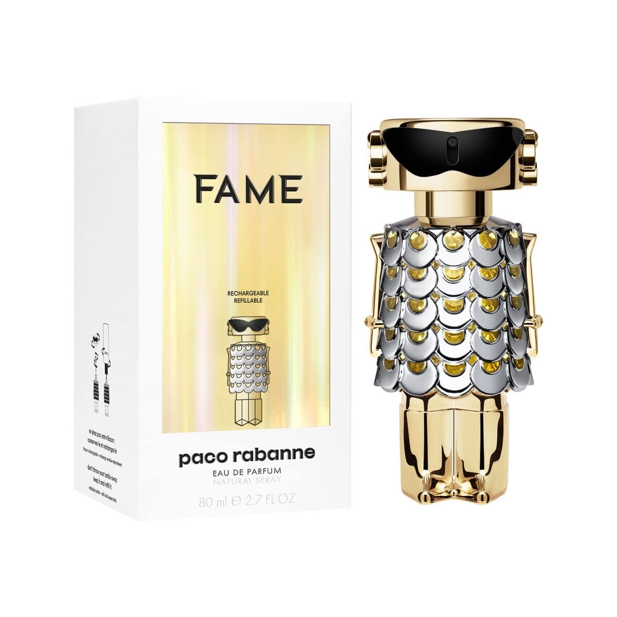 FAME BY PACO RABANNE-WOMEN-SPRAY-REF-EDP-2.7 OZ-80 ML-AUTHENTIC-MADE IN ...