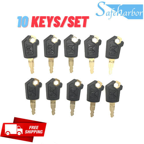 10X Heavy Equipment Key Set Ignition Keys for CAT Caterpillar Excavator ...