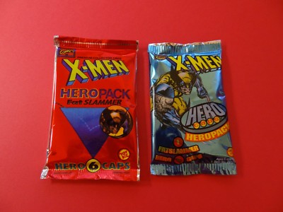 Pogs * Hero Packs * X-Men 1994 & 1995 * Unopened * 6 Caps/1 Slammer in ...