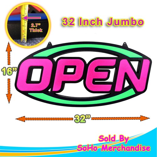 Large LED Open Sign Neon Bright for Restaurant Bar Club Shop Store ...