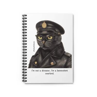Cat Dictator Illustration Spiral Notebook - Ruled Line #FelineFuhrer # ...