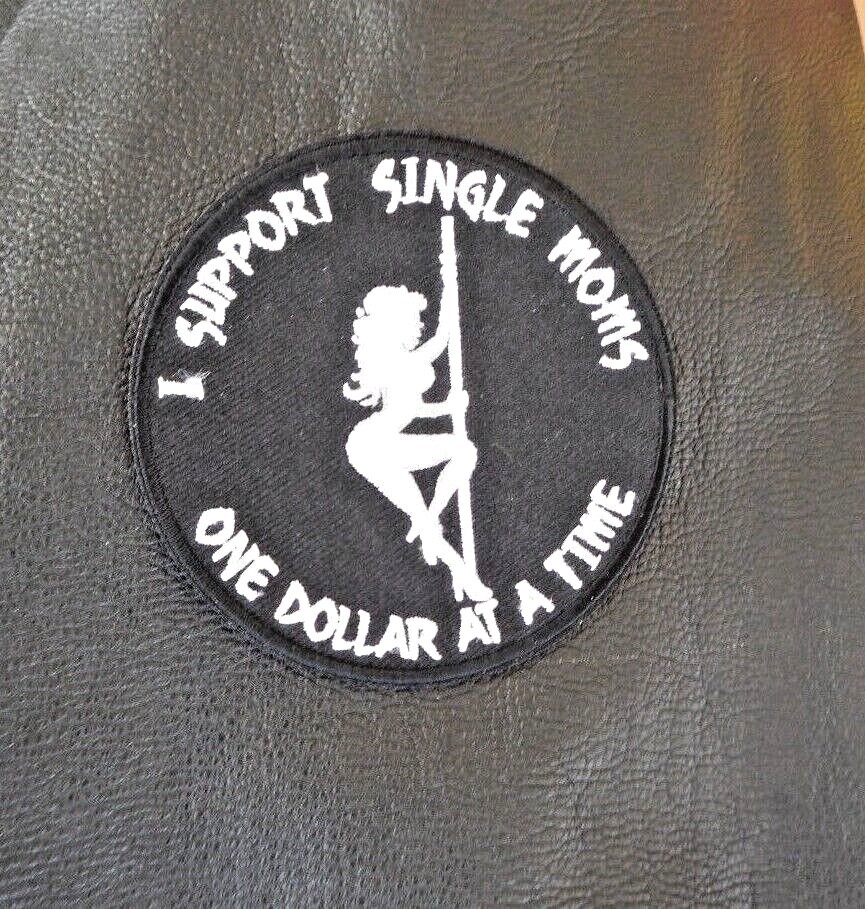 I Support Single Moms Patch 3" x 3" Round Strippers Biker Vest Jacket ...