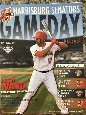 DREW WARD WASHINGTON NATIONALS PROSPECT HARRISBURG SENATORS OFFICIAL ...